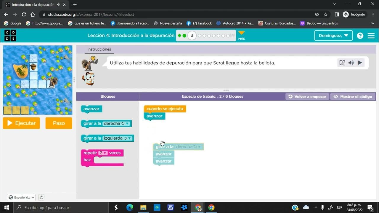 CODE.ORG LECCIÓN 3, NIVELES 2, 3 Y 4 - YouTube