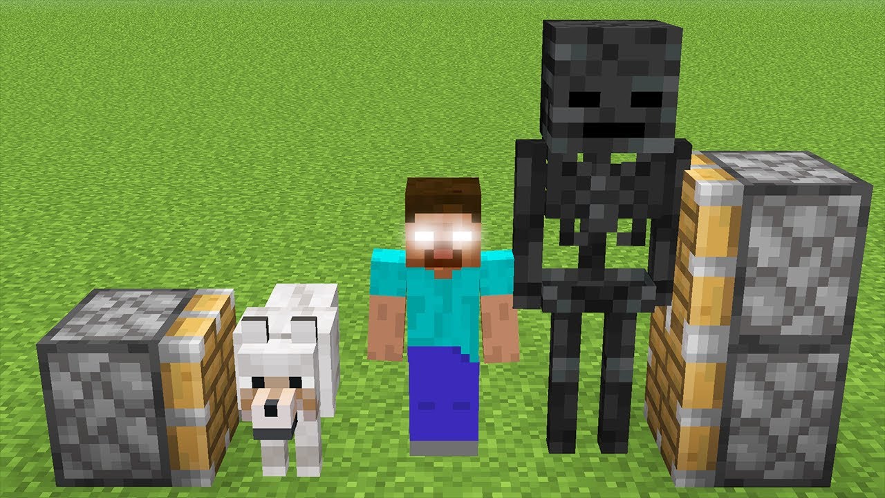 wolf + herobrine + wither skeleton = ??? - YouTube