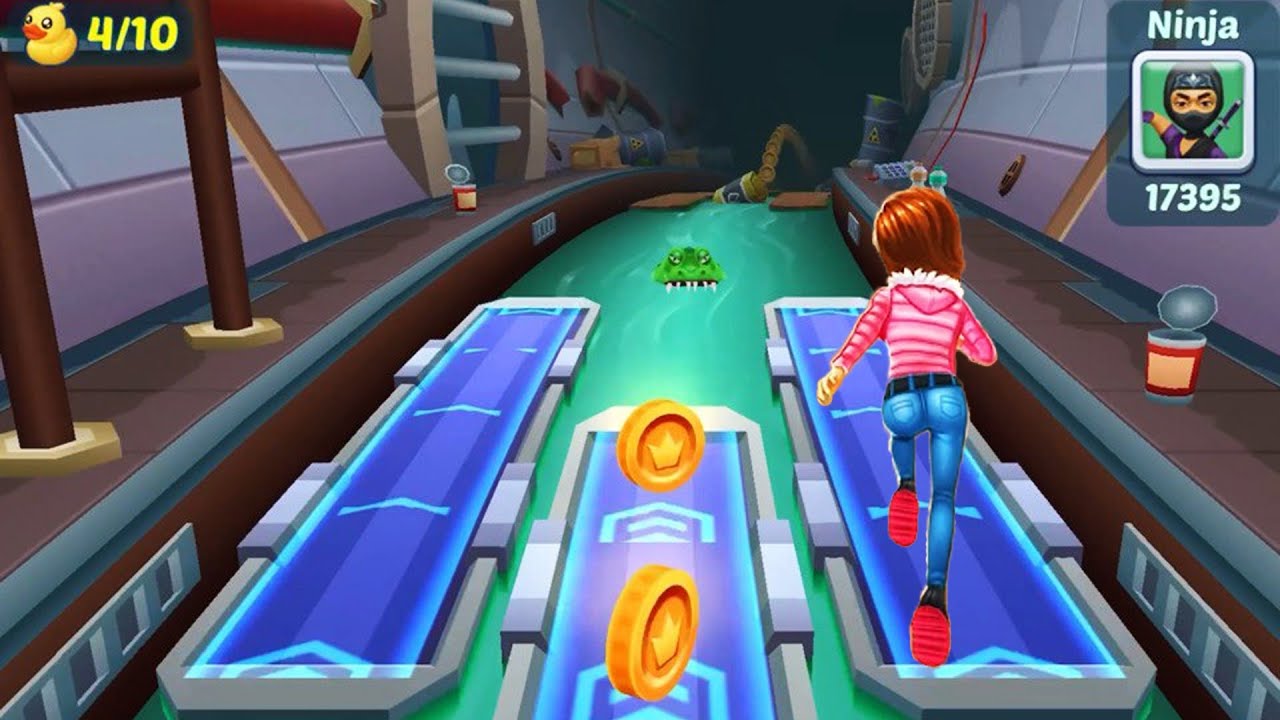 Subway Princess Runner Video Game - Running Barbie Games Doll MUT05G ...