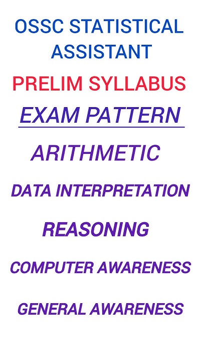 OSSC STATISTICAL ASSISTANT EXAM PATTERN 2024 #OSSC #STATISTICAL_ASSISTANT #SHORTS - YouTube