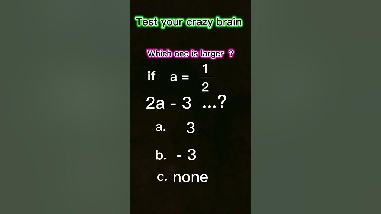Solve 2a - 3 When a = 1/2 ️💯 | Quick Algebra Trick!#usa #maths # ...