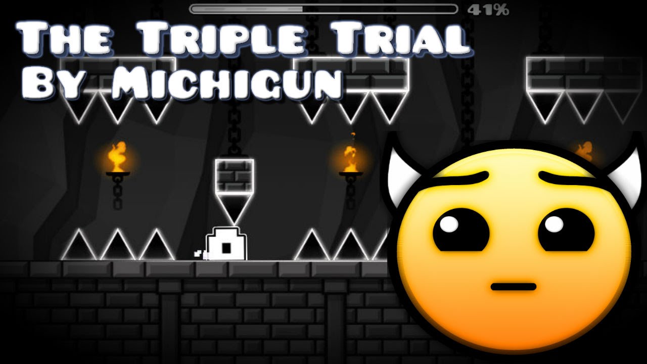 THE TRIPLE TRIAL BY MICHIGUN | Geometry dash | Hard challenge - YouTube