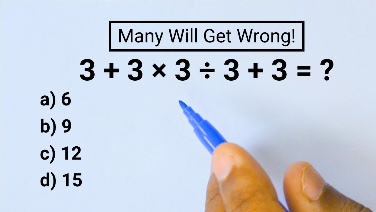 3 3 3 3 3 Many Get Wrong This Basic Math Problem YouTube 3-3-3-3-3-many-get-wrong-this-basic-math-problem-youtube