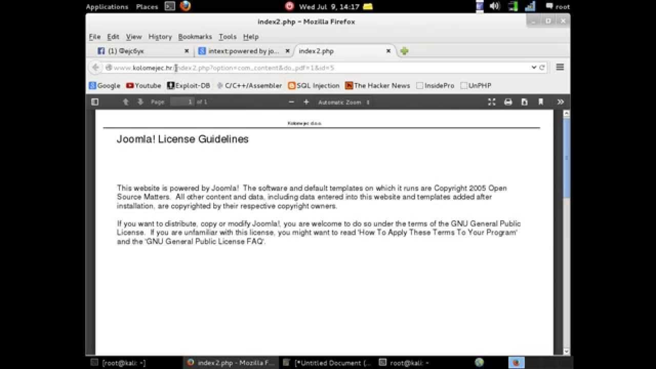 {Kali Linux} ~ How to use Joomscan - YouTube