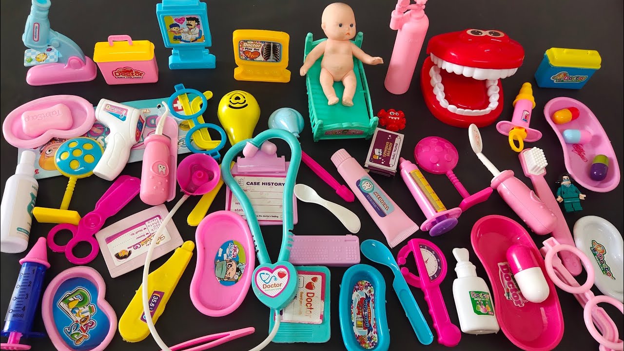 5 minutes Satisfying with Unboxing Pink Doctor set l Miniature toy ASMR ...