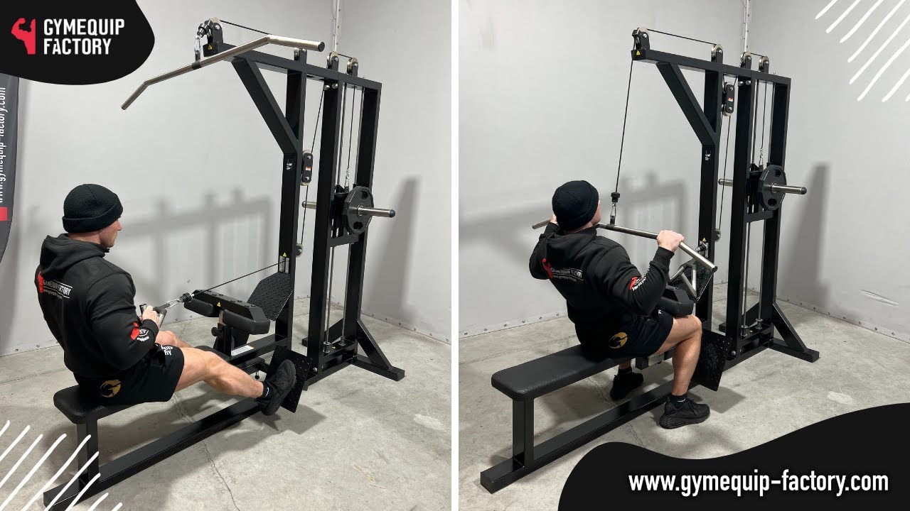 Gymequip-factory.com / Lat Pulldown / Seated Row Machine Plate Loaded ...