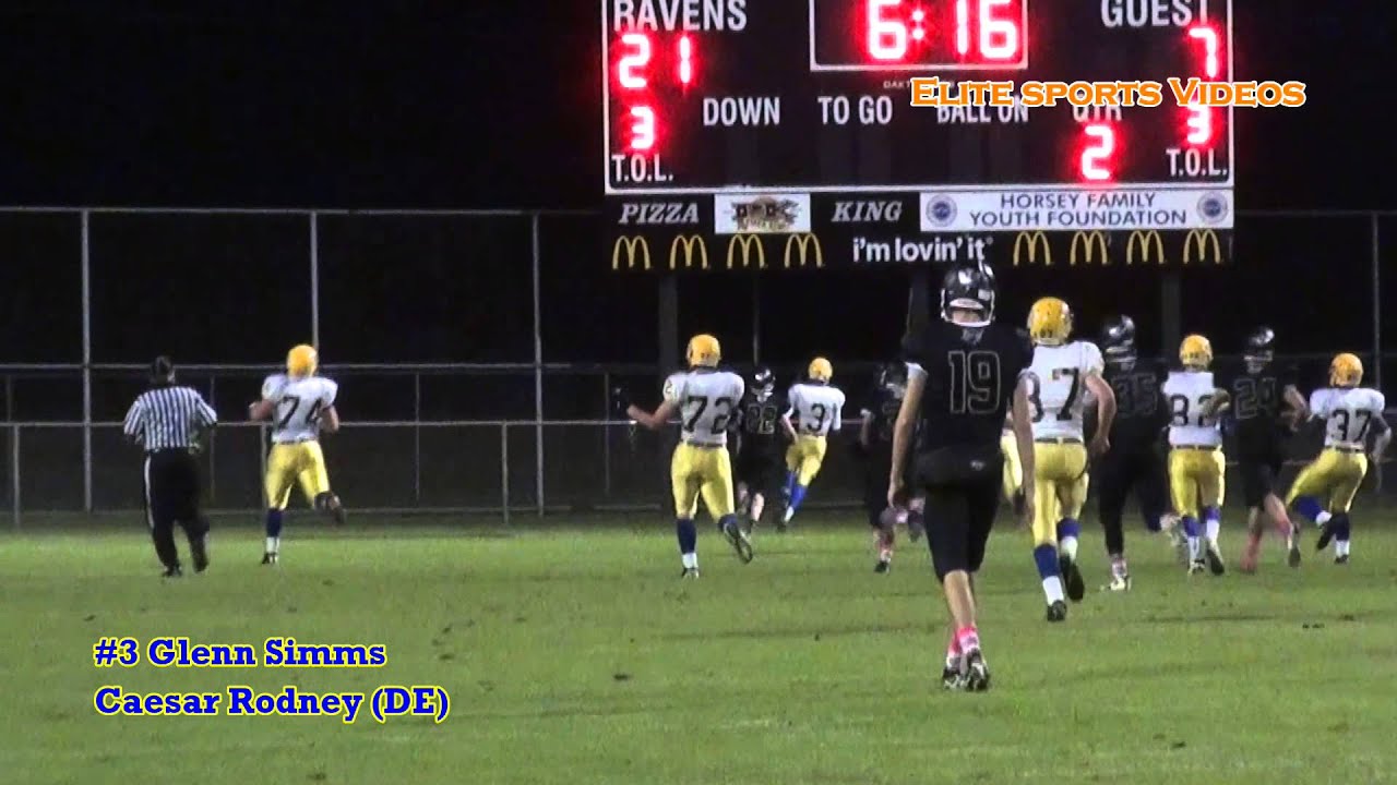 #3 Glenn Simms (C.R.) Kick Off Return TD Vs Sussex Tech - YouTube