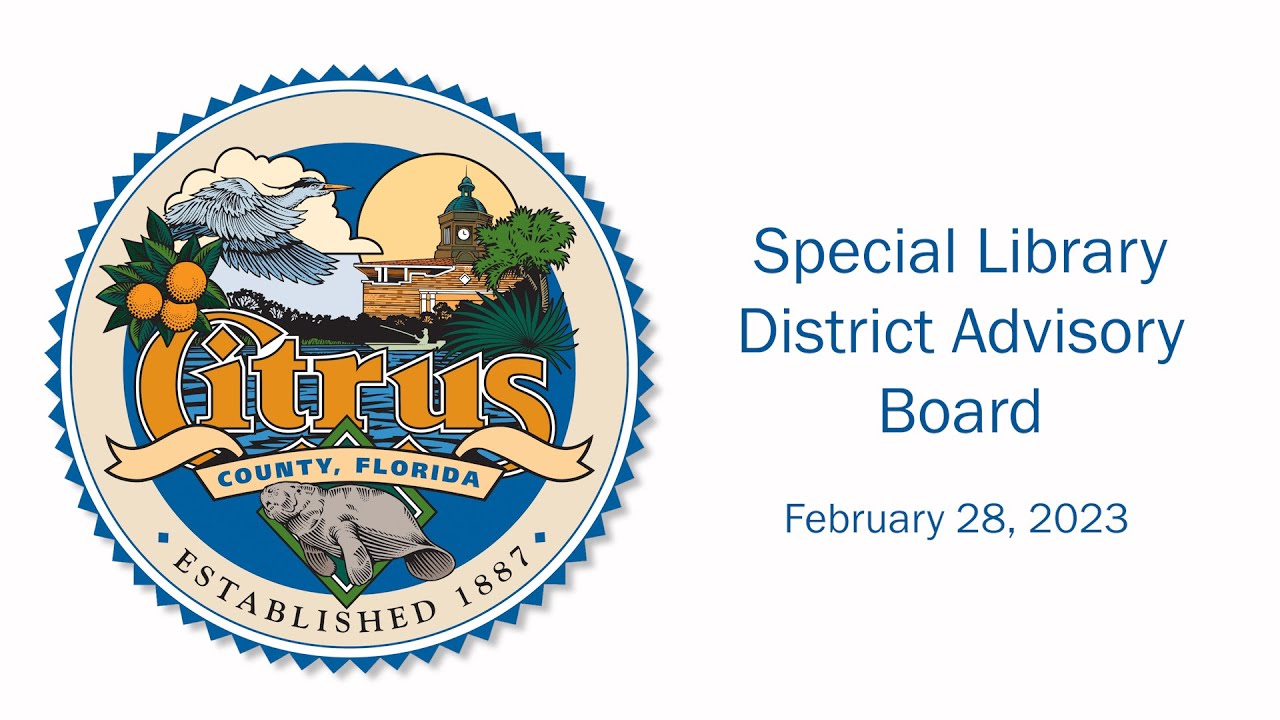 Special Library District Advisory Board - February 28, 2023 - YouTube