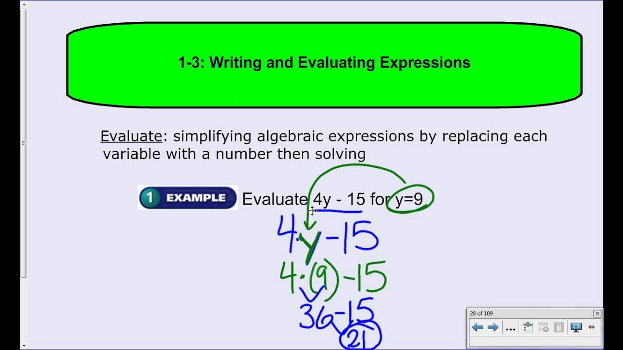 1-3: Writing & Evaluating Expressions - YouTube