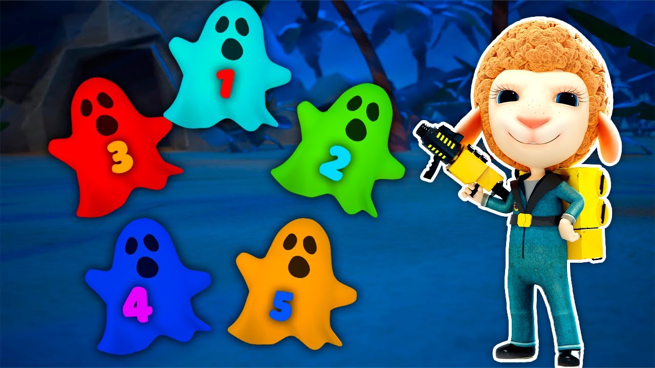 Five cute ghosts went for a walk👻🌴😍Catch ghosts and learn to count ...