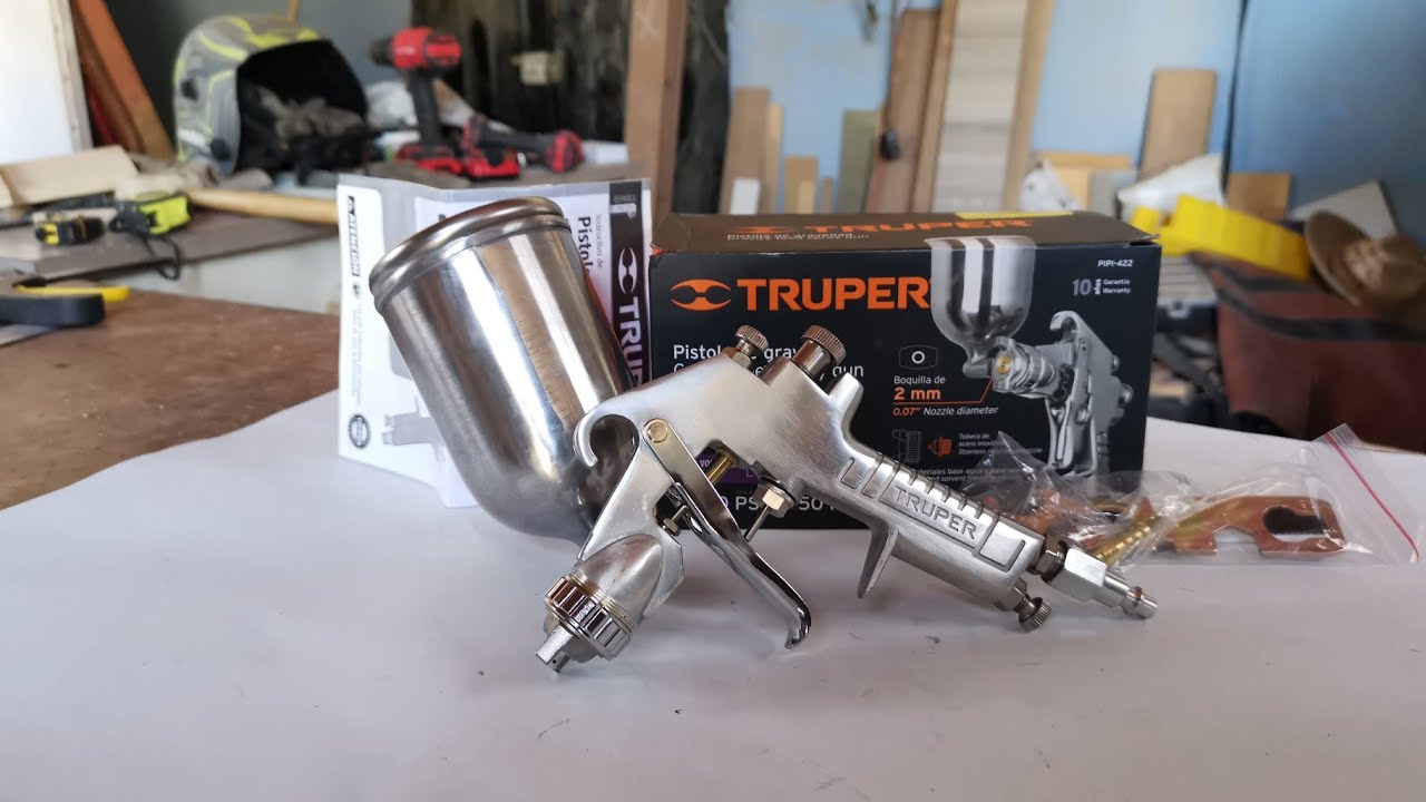 pistola de gravedad marca truper serie 400 - YouTube