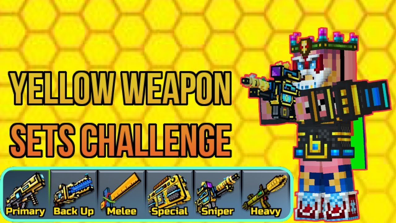 Pixel Gun 3D - Yellow Weapon Sets Challenge [Gameplay] - YouTube