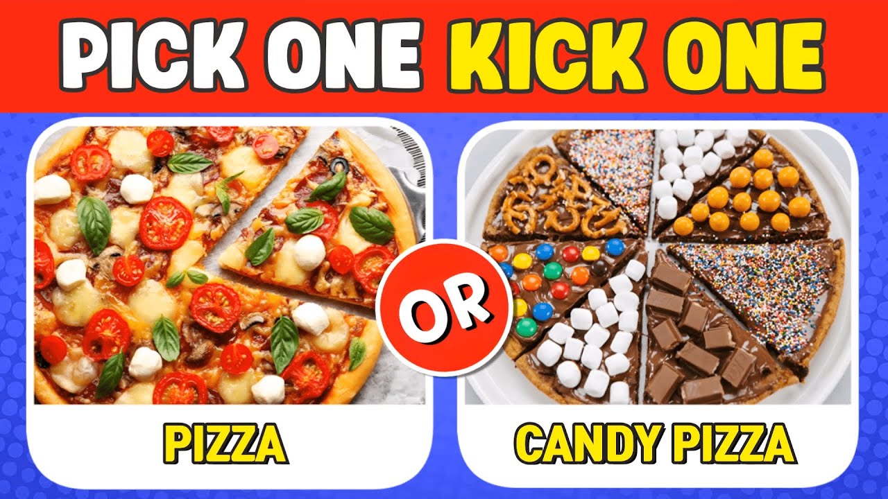 🍏 Pick One Kick One - Real Food vs Sweets Edition 🍕 - YouTube