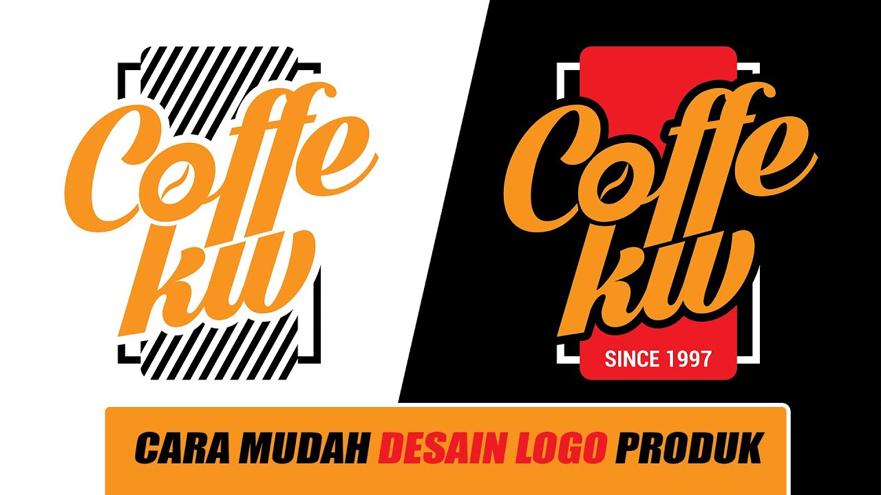 Cara Mudah Membuat Desain Logo Produk "Coffe KW" Kopi Asli Temanggung ...