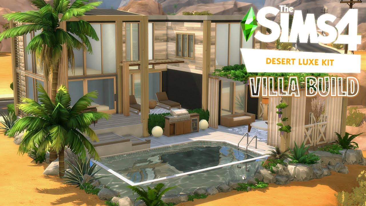 LUXURY VILLA🌴 w/ The Sims 4 Desert Luxe Kit Challenge || Speedbuild ...