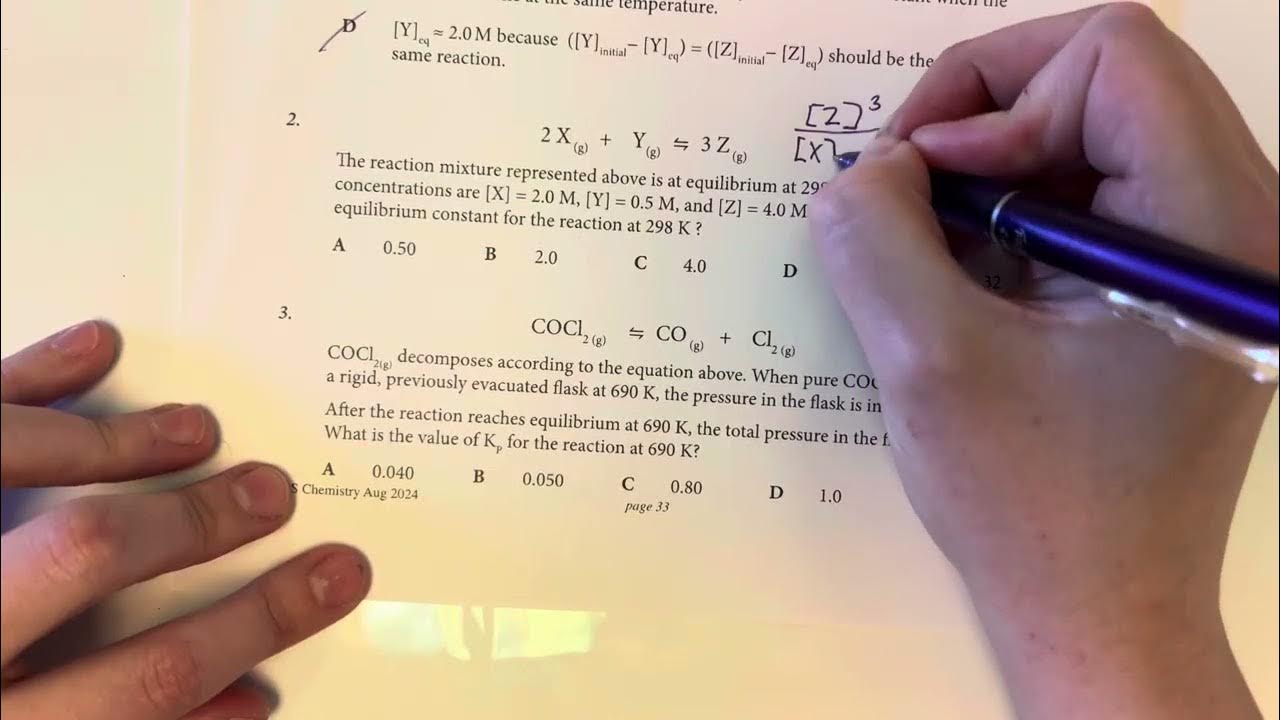 AP Chemistry Unit 7.4 Practice Problems- Calculating the Equilibrium ...