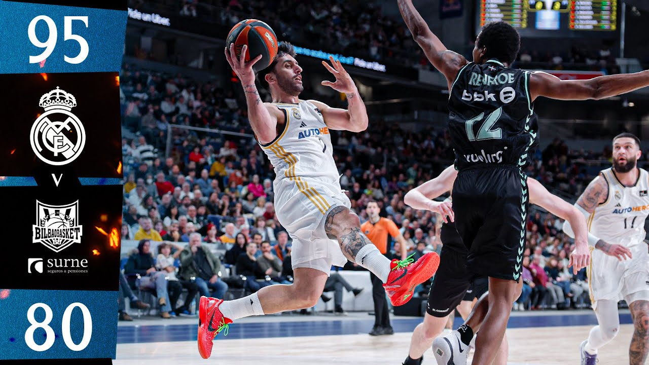 Real Madrid 95-80 Bilbao Basket | Jornada 19 Liga - YouTube
