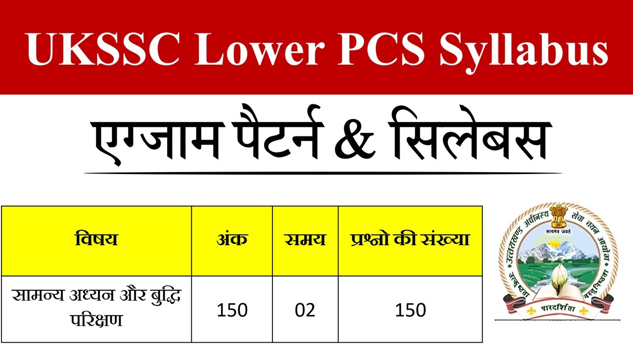 UKPSC Lower PCS Syllabus 2023 | UKPSC Lower PCS Syllabus in Hindi - YouTube