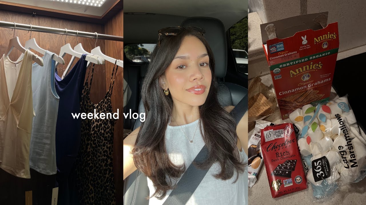 summer weekend vlog | slow mornings, doing a little shopping, & a cutie at-home date night - YouTube