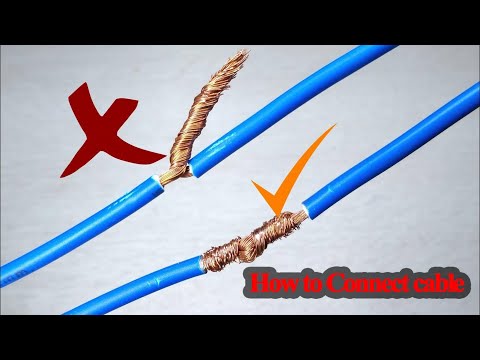 How to connect cable/electricity/electrical/ - YouTube