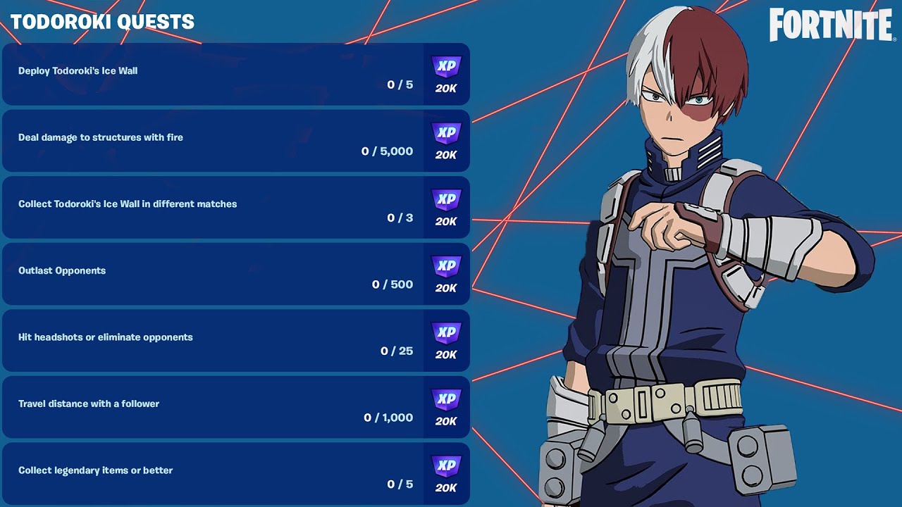 How to EASILY Complete All Todoroki's Quests | Fortnite x My Hero ...