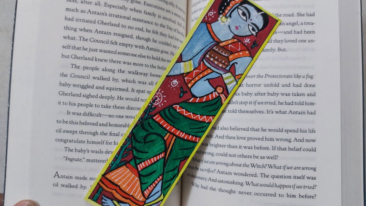 Easy Folk Art On Bookmark Part-1| Gouache| Bengali Folk Art - YouTube