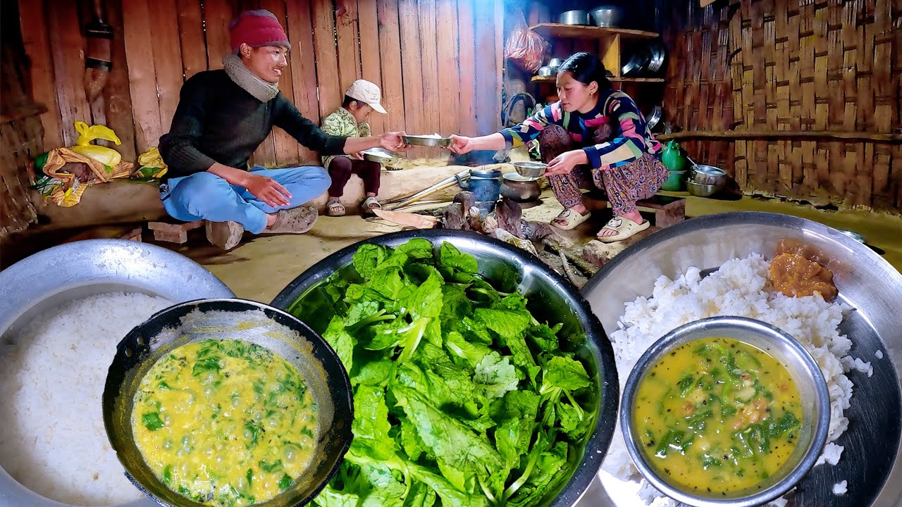 manjita cooks Himalayan vegetable items for her family || Himalayan ...