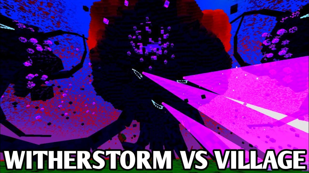 Crackers WitherStorm VS Village In Minecraft Bedrock - YouTube