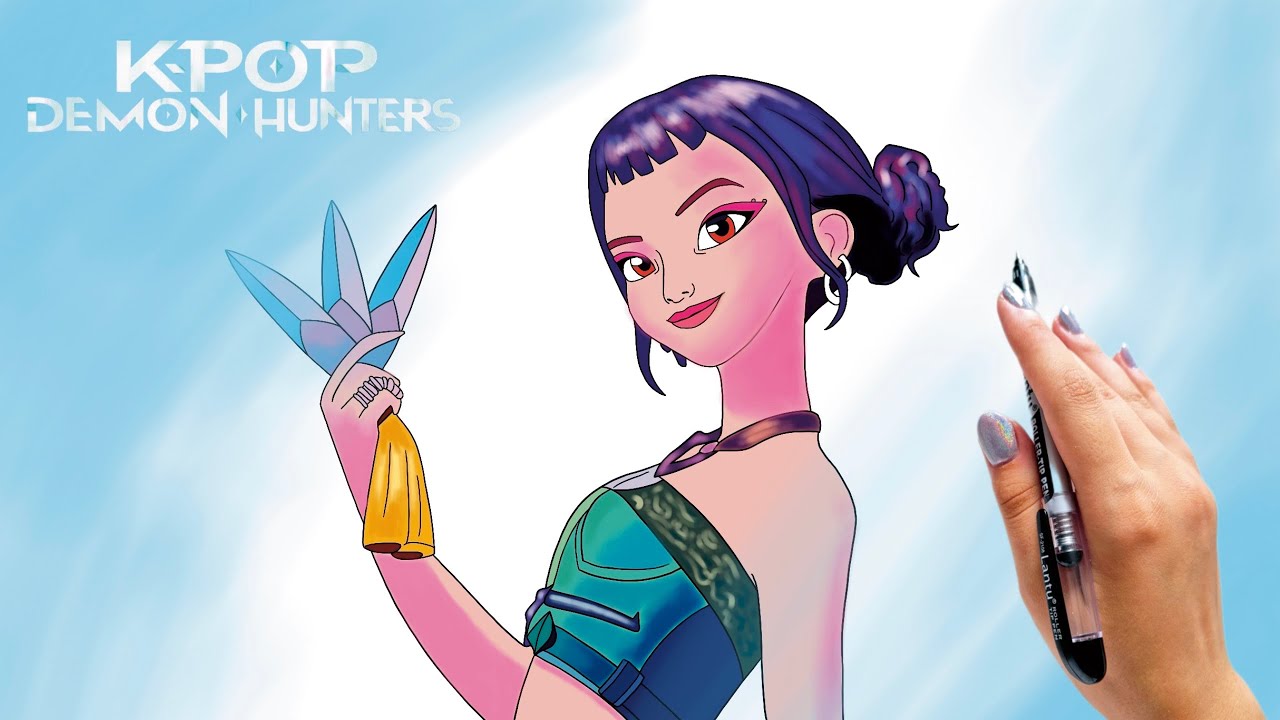 How to draw Zoey from K-Pop Demon Hunters - Step by Step - YouTube