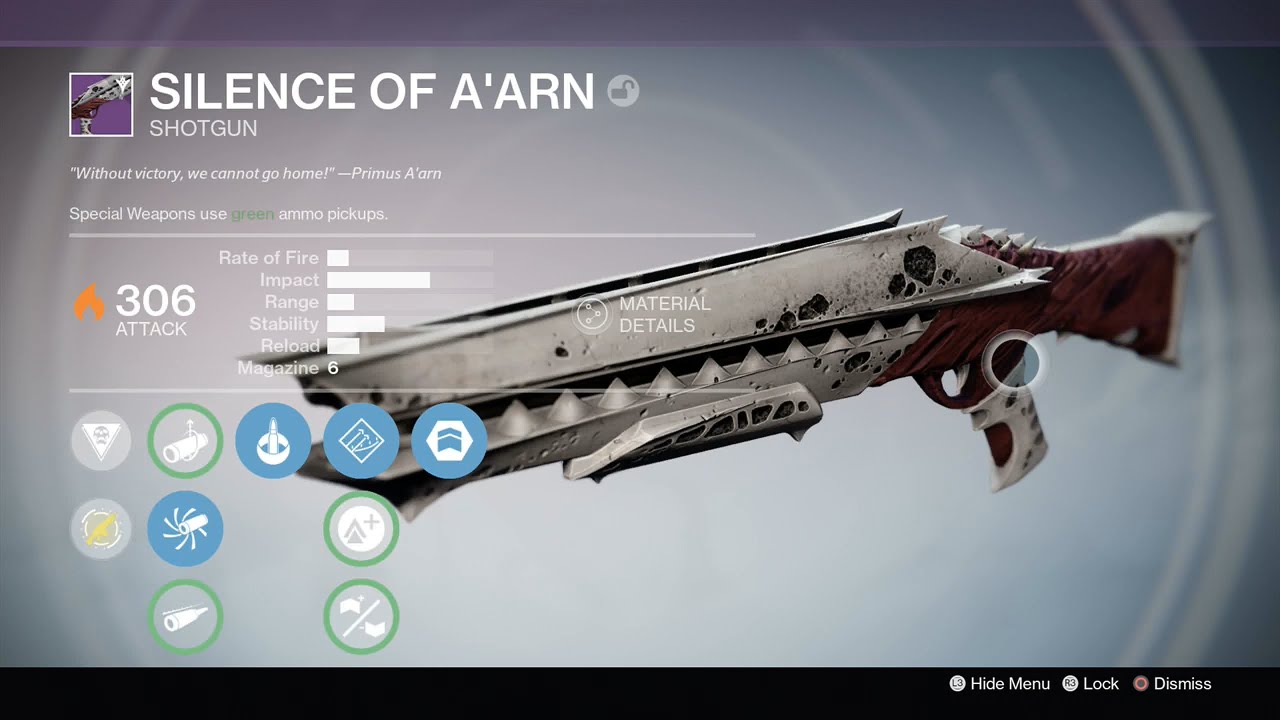 Destiny Taken King Legendary King's Fall Shotgun Silence Of A'Arn - YouTube