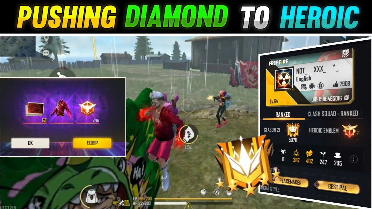 DIAMOND 4 TO HEROIC RANK PUSH || WIN LAST MATCH AND COMING ON HEROIC ...