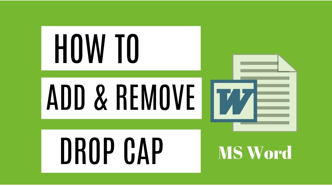 Learn How To add Drop Cap To Your Text In MS Word - YouTube