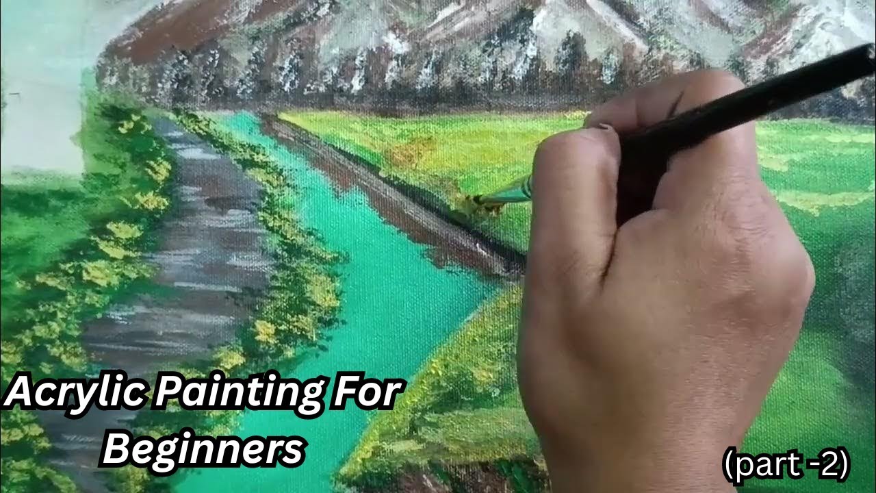 Acrylic Drawing Tutorial || Acrylic Scenery Drawing For Beginners ...
