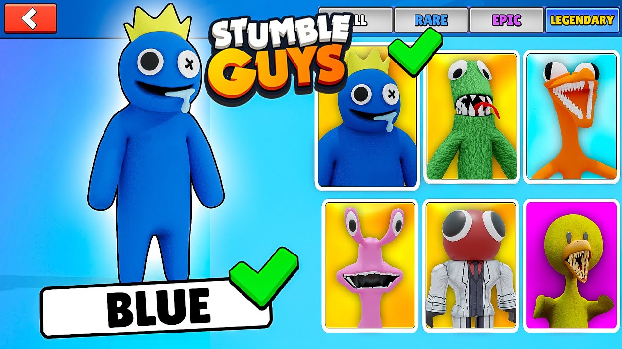 BLUE RAINBOW FRIEND ADDED IN A GAME! - Stumble Guys - YouTube
