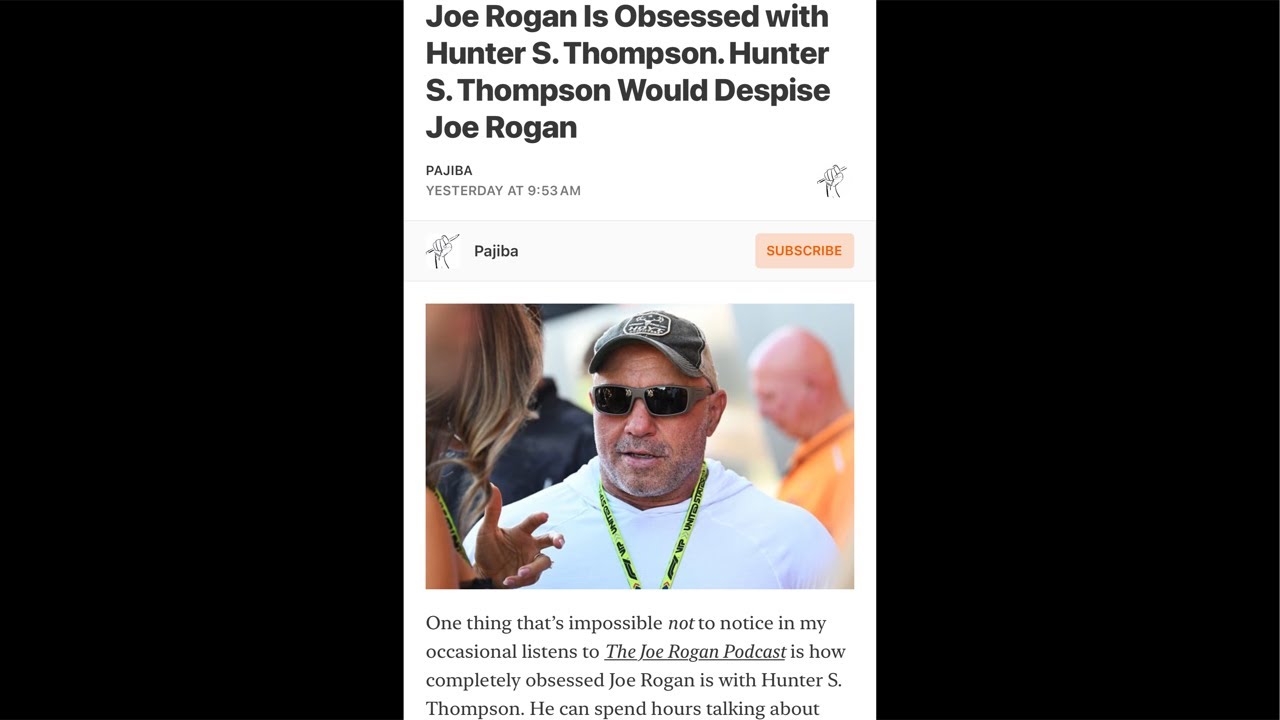 Hunter S Thompson & George Carlin wud DESPISE Joe Rogan - YouTube