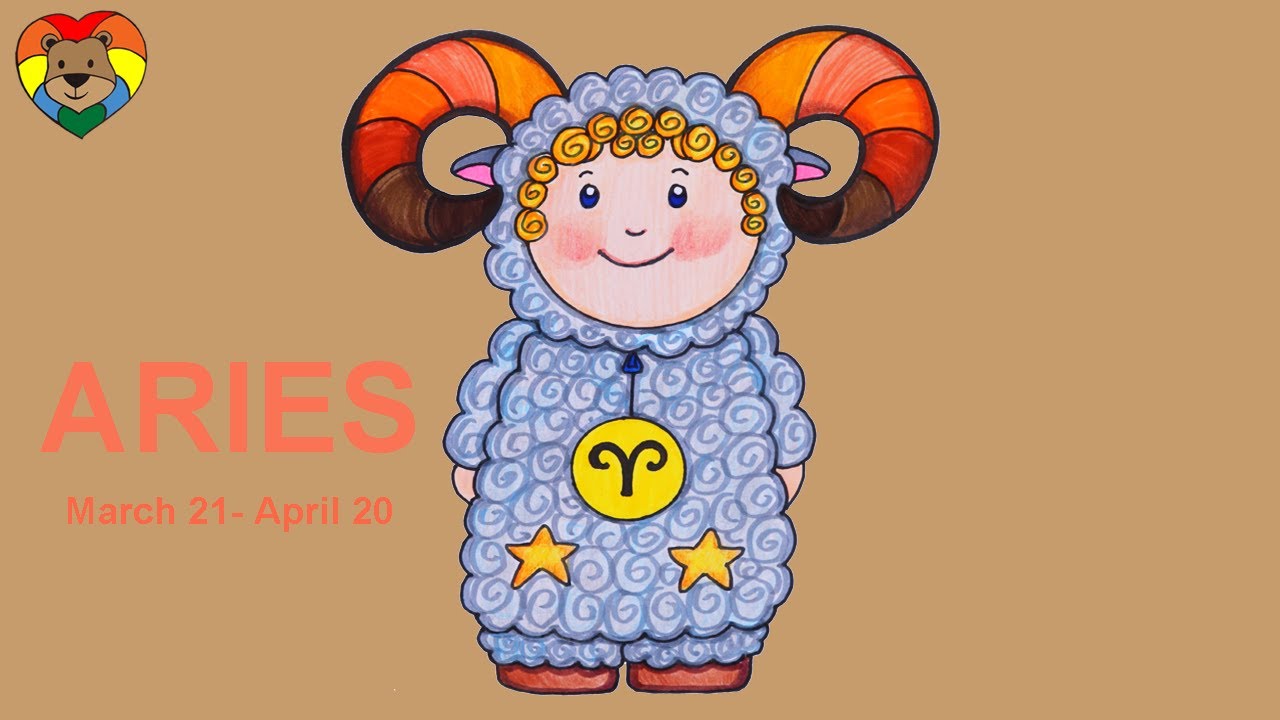 HOW TO DRAW ARIES - 12 ASTROLOGICAL SIGNS OF THE ZODIAC - YouTube