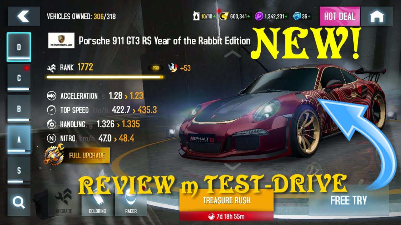 Asphalt 8: Porsche 911 GT3 RS Special Edition YEAR OF THE RABBIT ...