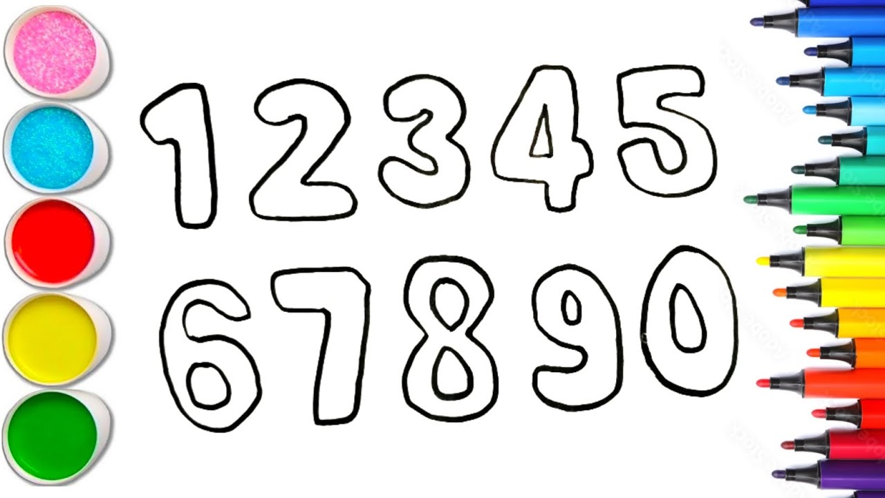 let's Drow Number 123, Number sirij 1...0 , easy drawing stap by step ...