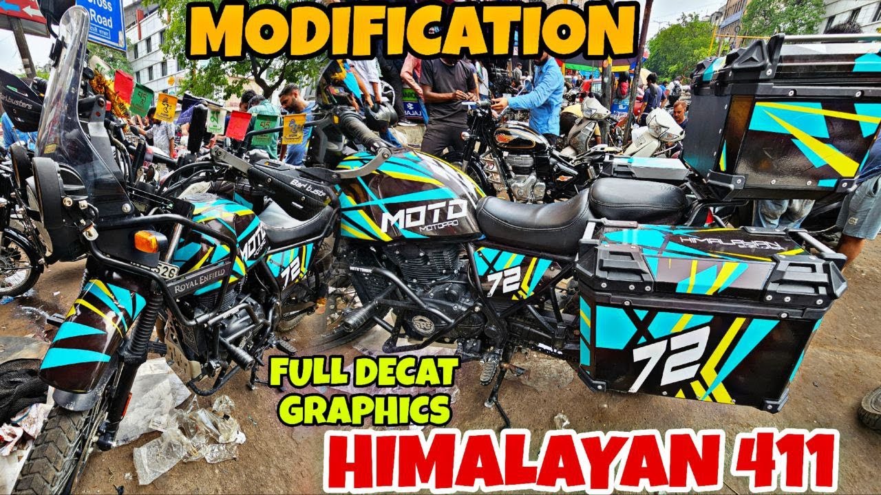 HIMALAYAN 411 Decal Graphic Kit Modification | Full Loaded | Top Box ...