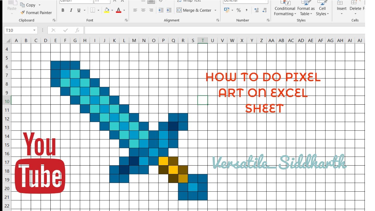 Tutorial: How to Create Pixel Art In Excel (2021) l laptop or P.C - YouTube