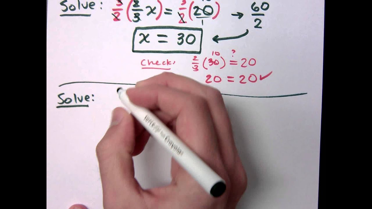 Beginning Algebra - Part 8 (Solving Linear Equations) - YouTube