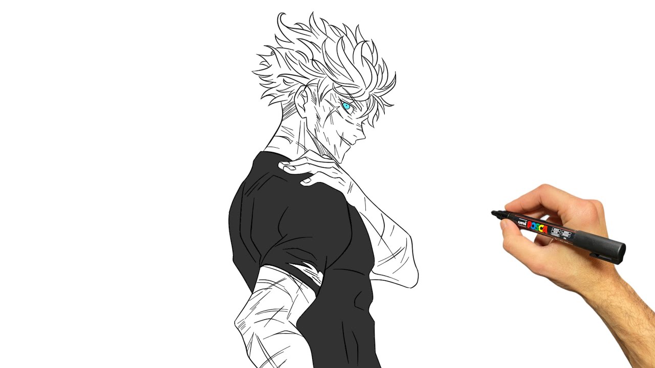 Draw Gojo Satoru (Side View) | Step By Step Anime Tutorial - YouTube