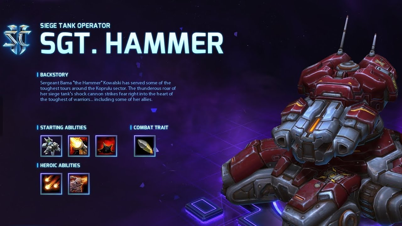 SGT. Hammer Hero Abilities Preview - Heroes of the Storm Alpha - YouTube