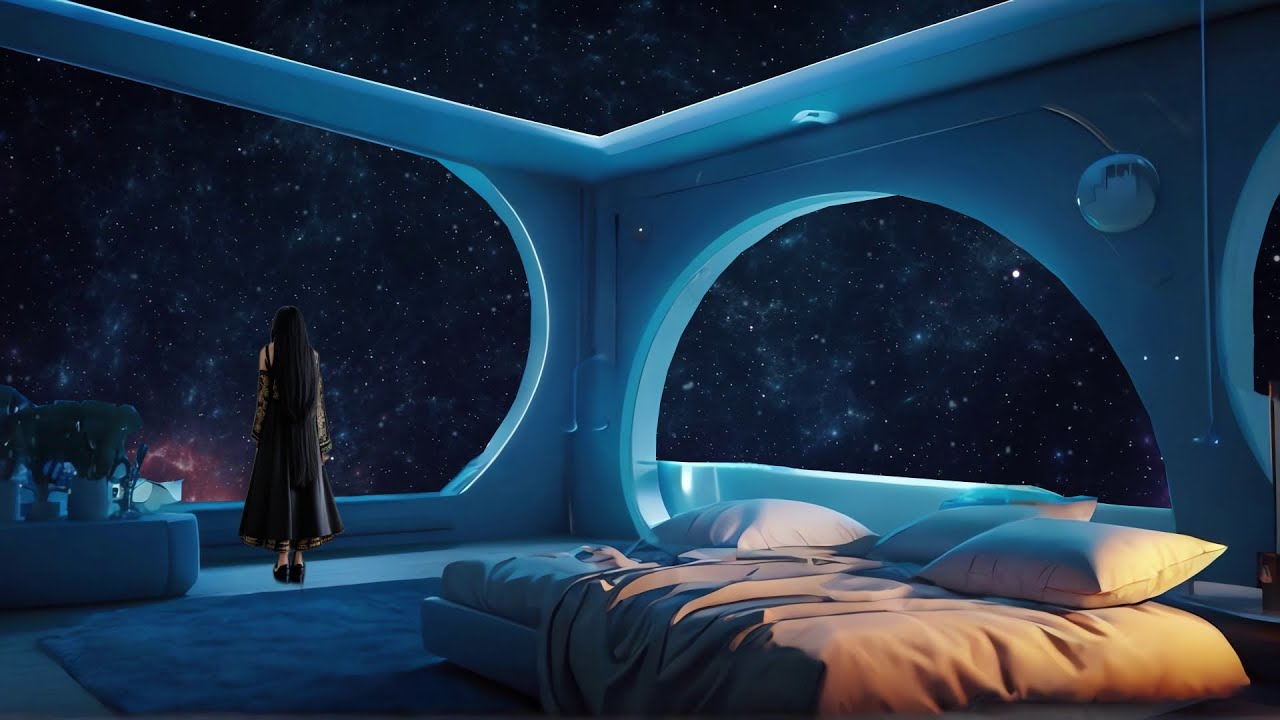 Sci-fi Night Deep Space Suite | View from the spaceship into Space ...