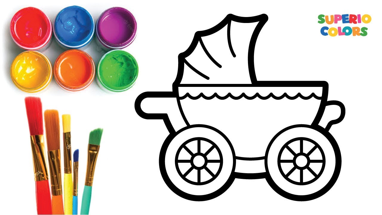 Baby Carrier Trolley Drawing Coloring and Painting #babycarrier # ...
