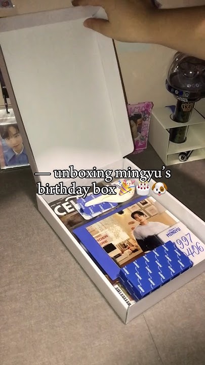 unboxing mingyu’s birthday box version 3 🐶 !! #mingyu #seventeen #birthday #민규 #세븐틴 #kpop # ...