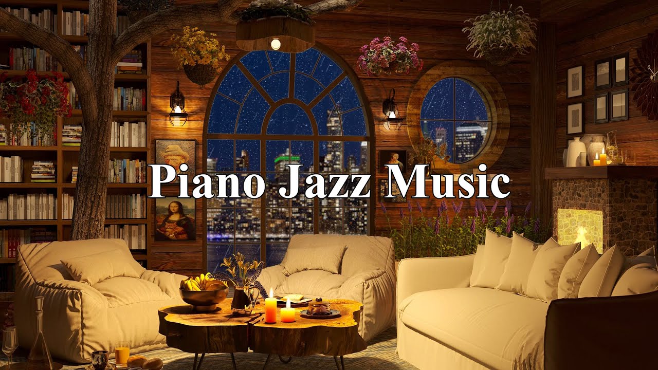 4k Cozy Coffee Shop - Piano Jazz Music Relaxing - Cafe Background Music ...