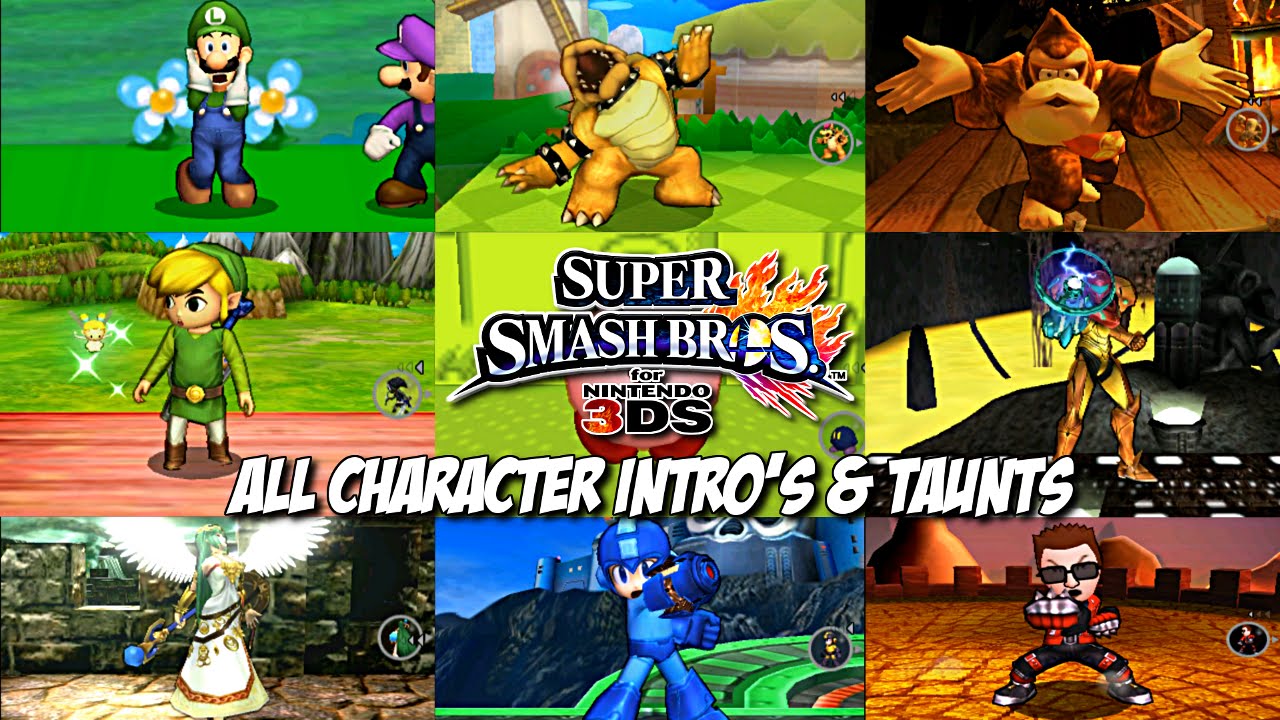 Super Smash Bros. for Nintendo 3DS - All Character Intros and Taunts ...