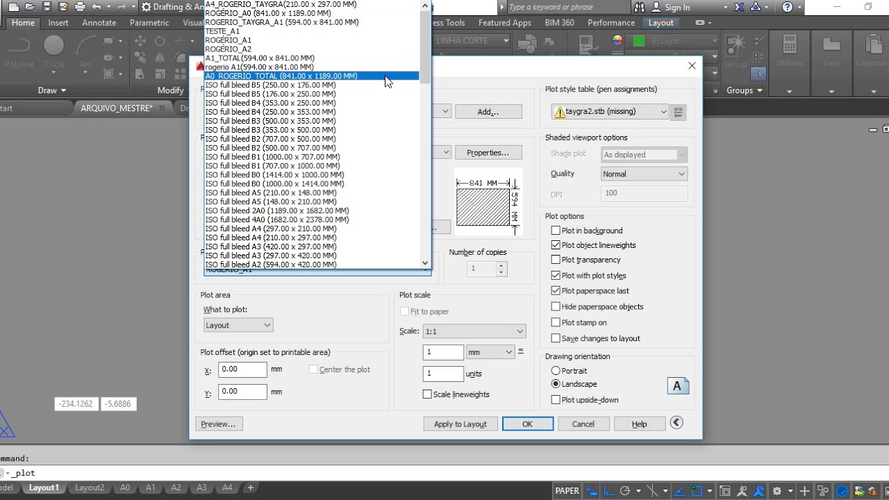 Impressão (plotagem) de projeto com o AutoCAD - YouTube