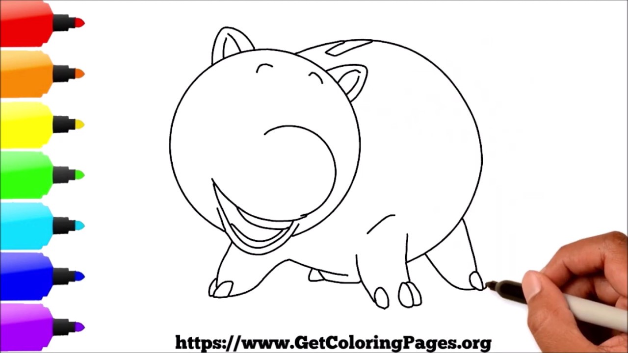 How to Draw Hamm from Toy Story - YouTube